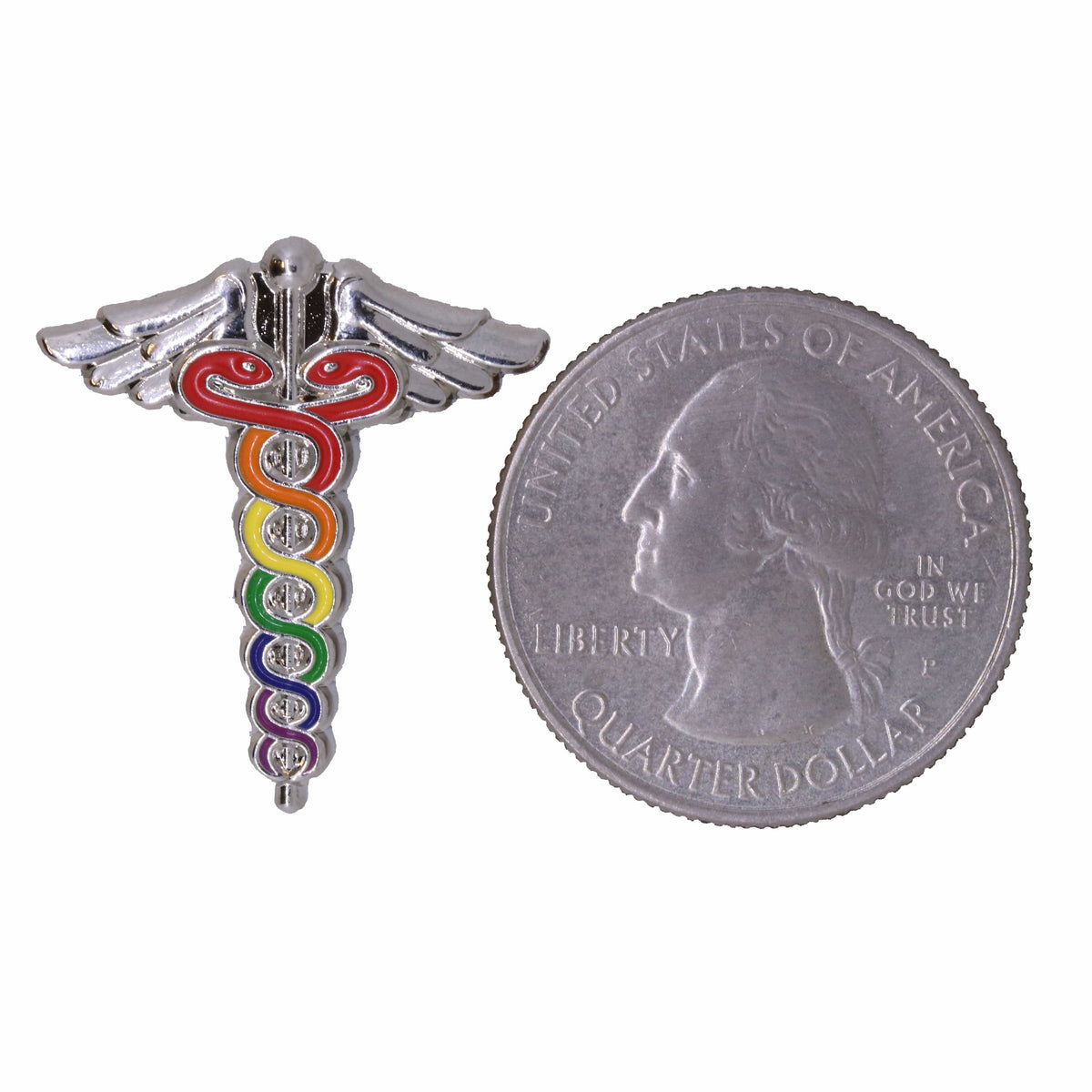 Caduceus Gold Lapel Pin | Lapel Pin Planet – lapelpinplanet