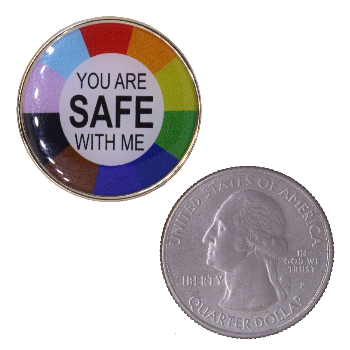 You are Safe with Me Photo Dome Lapel Pin | Lapel Pin Planet ...