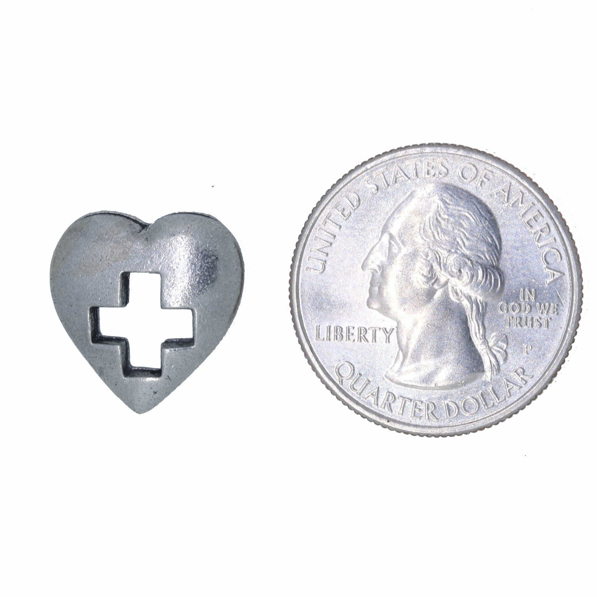Heart with Cross Lapel Pin – lapelpinplanet