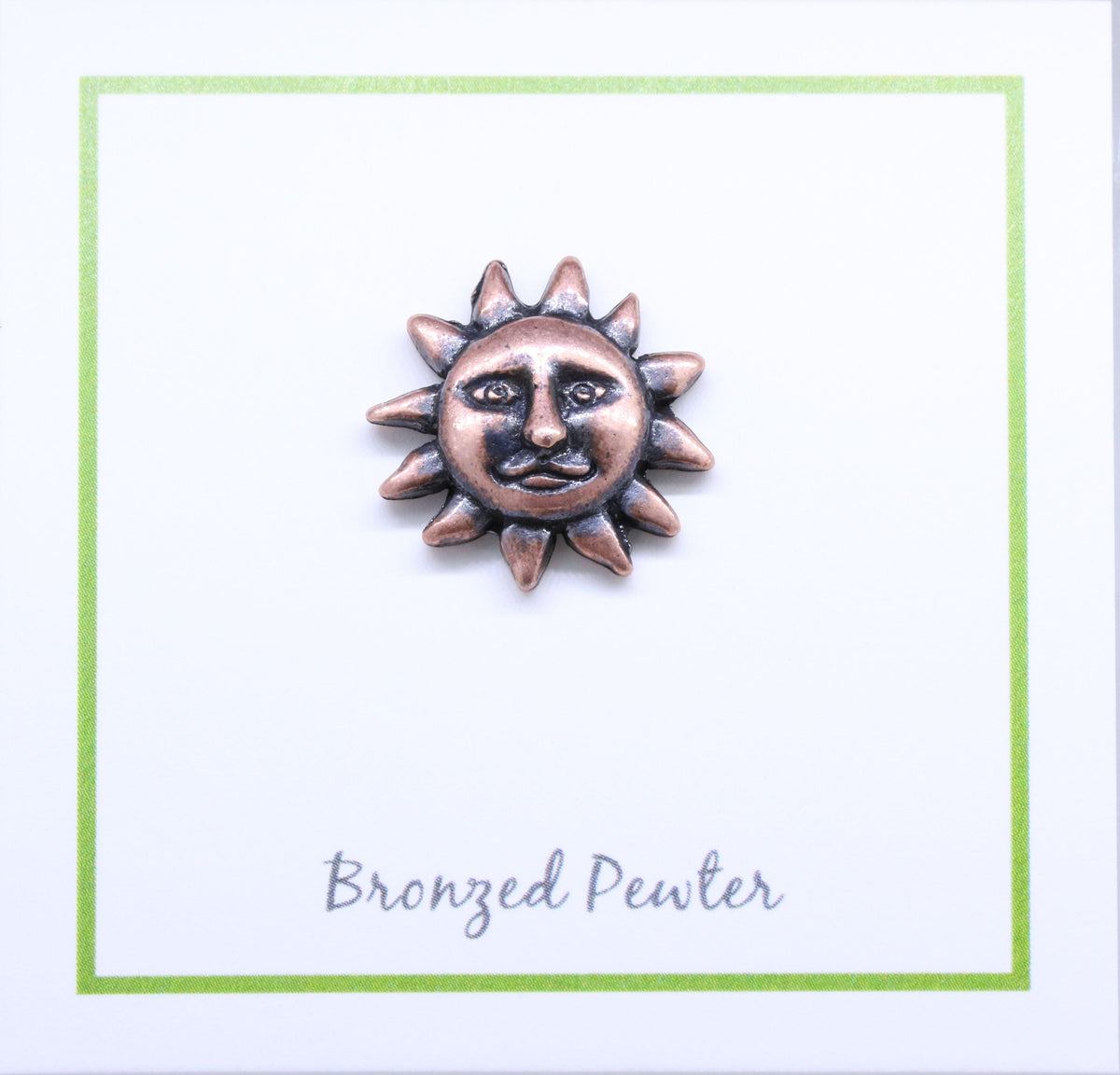 Sun Face Copper Lapel Pin - Radiant Energy | Lapel Pin Planet ...