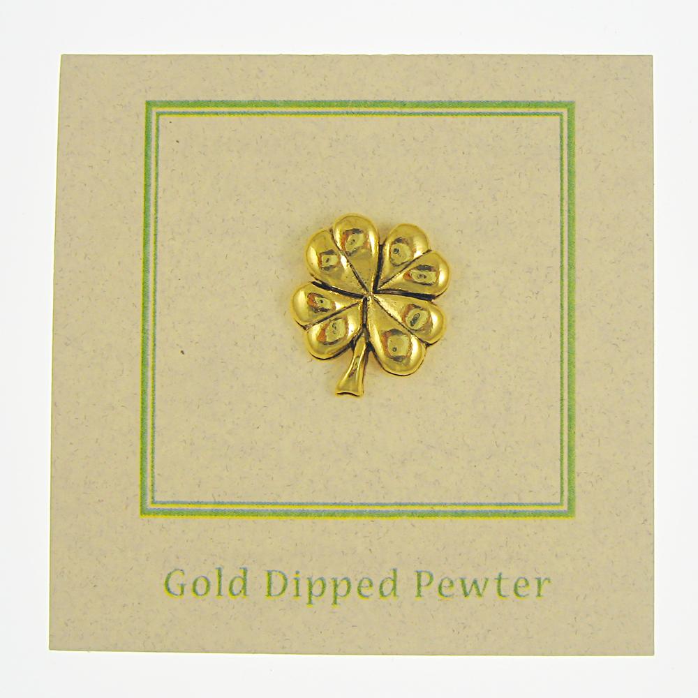 Four Leaf Clover Gold Lapel Pin – lapelpinplanet