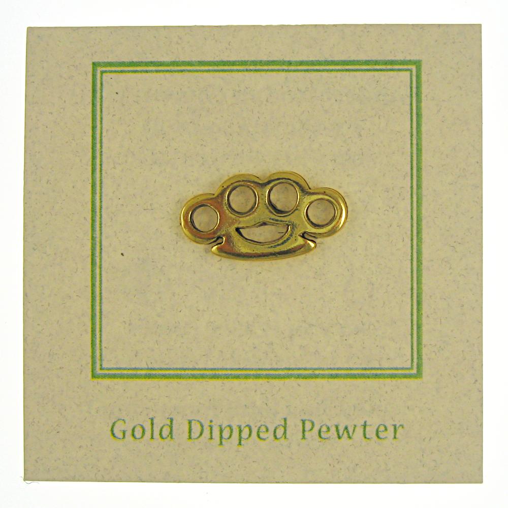 Brass Knuckles Gold Lapel Pin | Lapel Pin Planet – lapelpinplanet