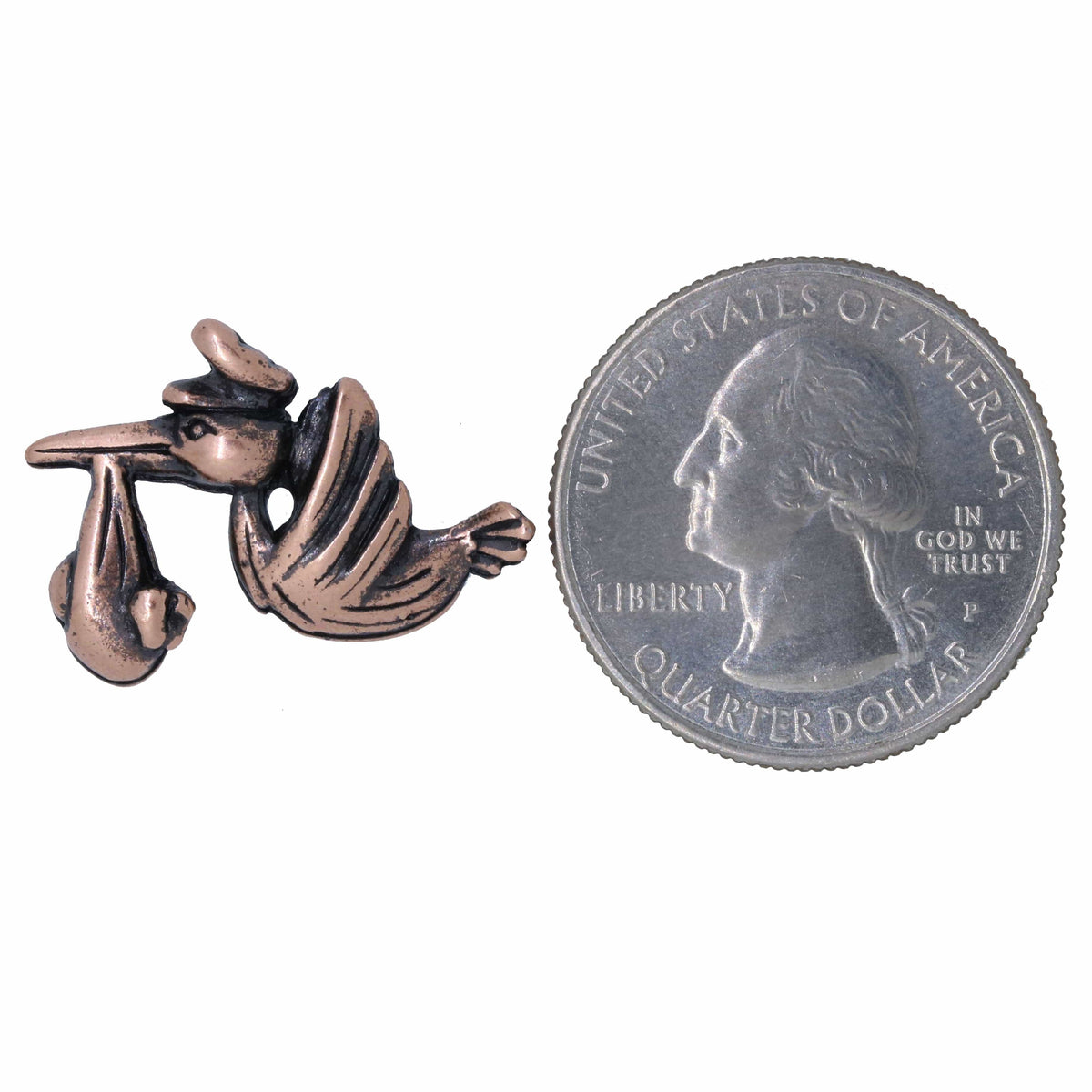 Stork Copper Lapel Pin – lapelpinplanet