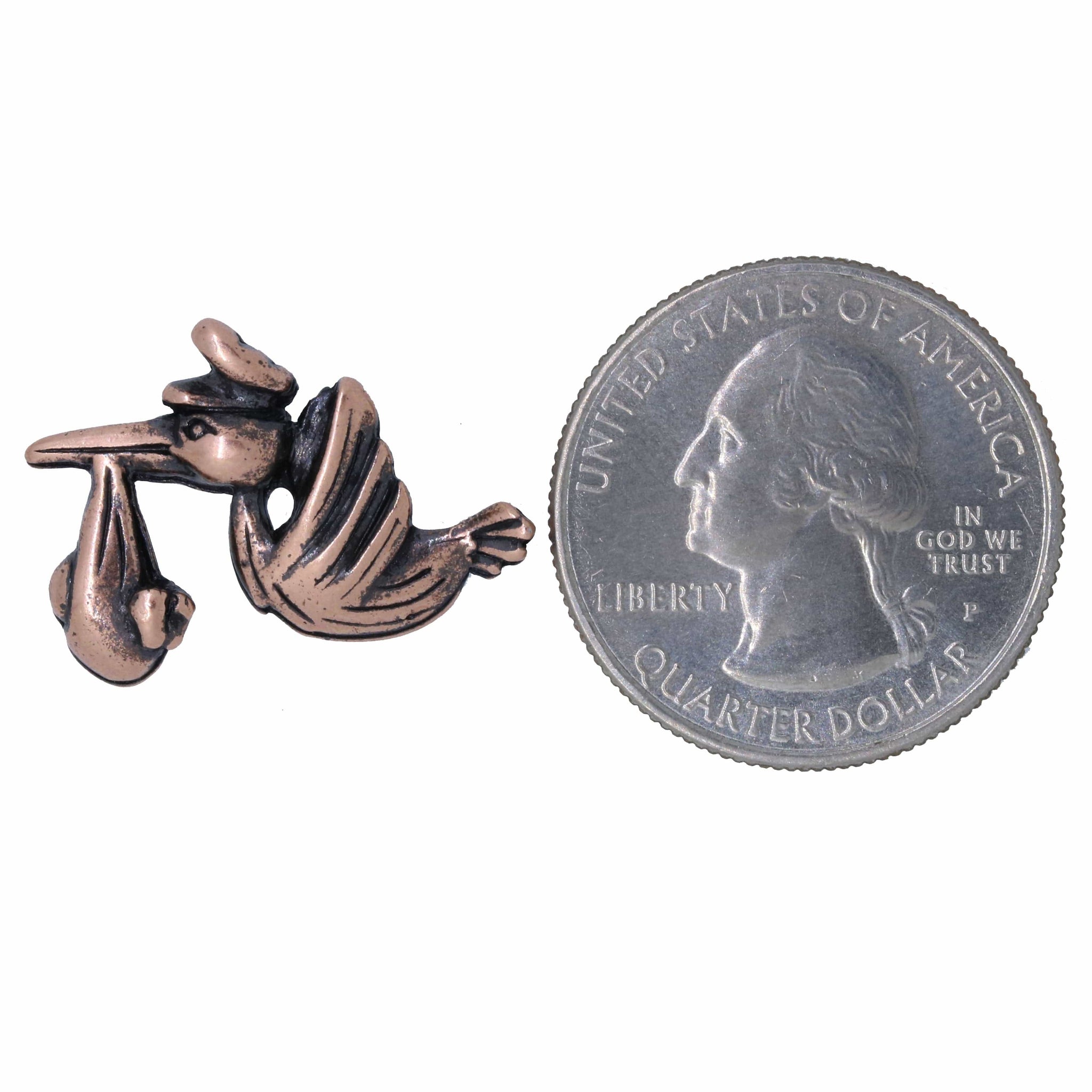 Stork Copper Lapel Pin – lapelpinplanet