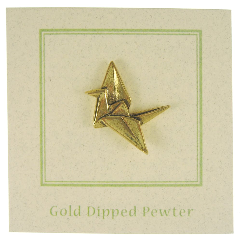 Origami Crane Gold Lapel Pin – lapelpinplanet