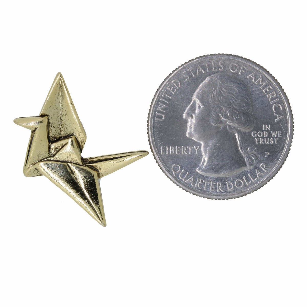 Origami Crane Gold Lapel Pin – lapelpinplanet