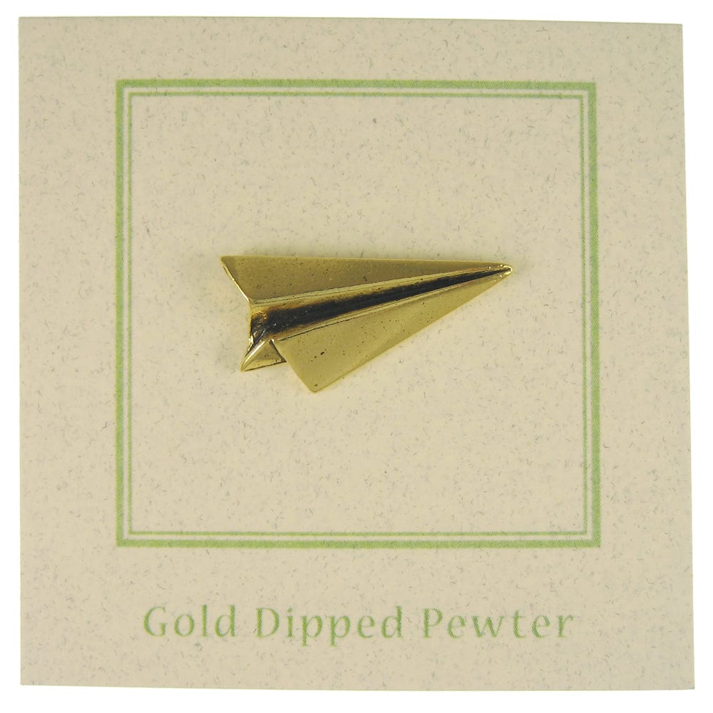 Paper Airplane Gold Lapel Pin – lapelpinplanet