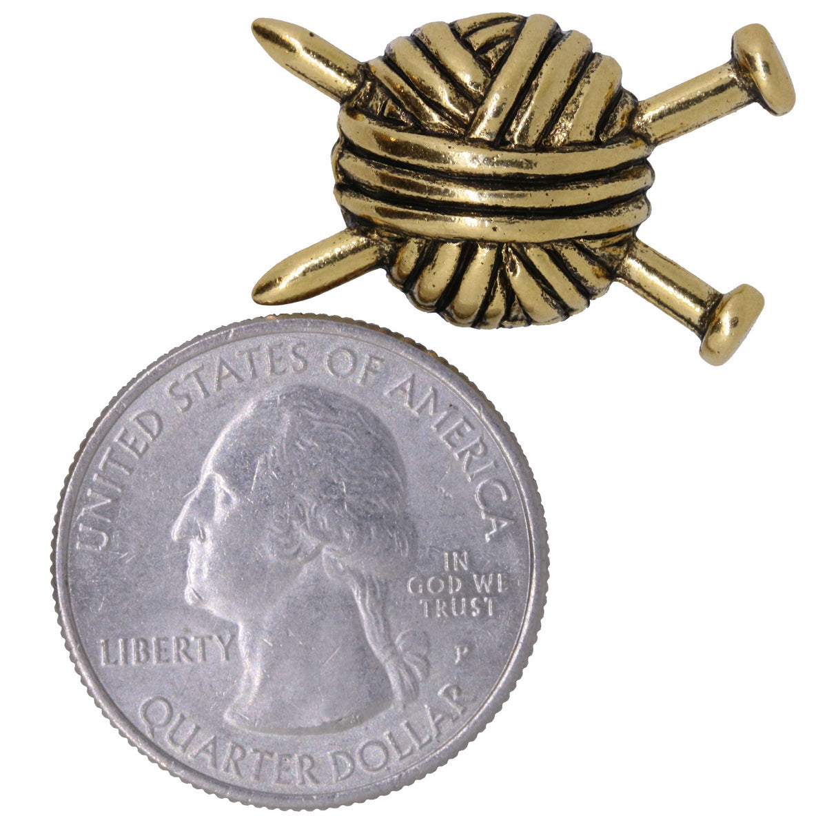 Knitting Needles Gold Lapel Pin – lapelpinplanet