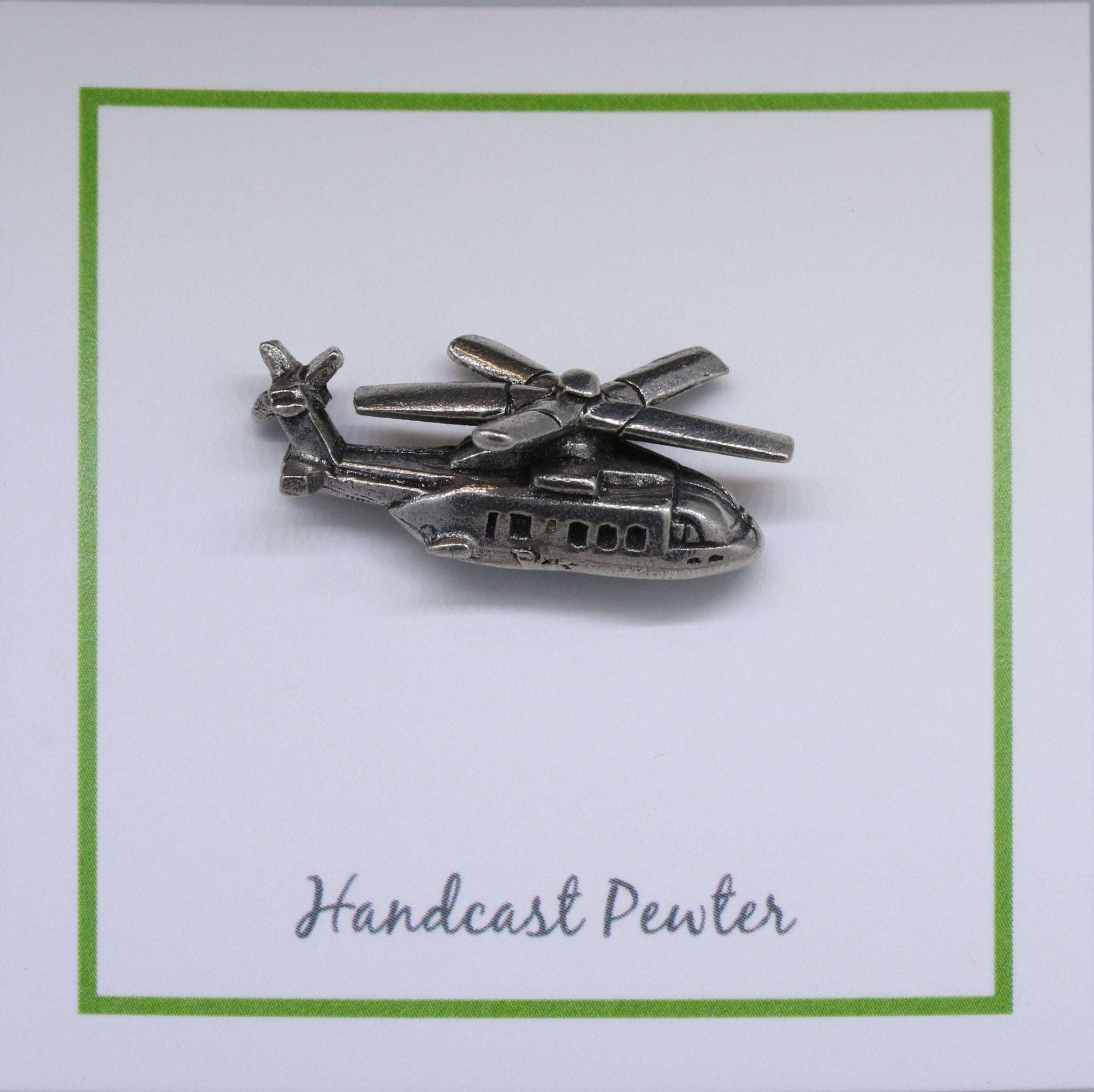 Helicopter Hand Cast Fine Pewter Pin - Lapel Pin Planet – lapelpinplanet