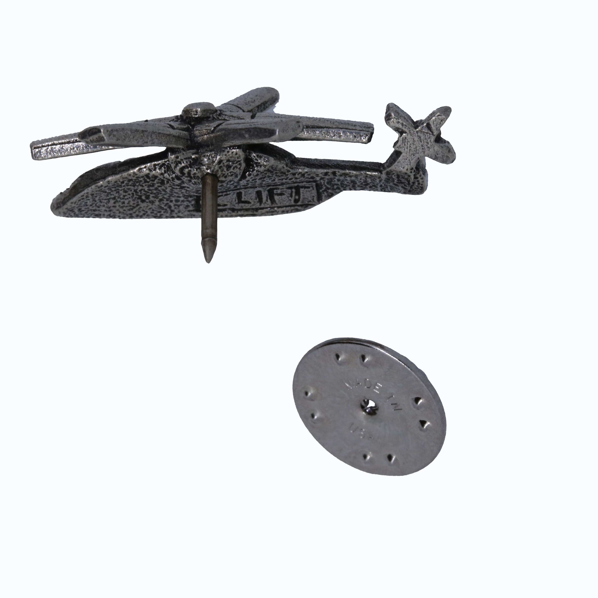 Helicopter Hand Cast Fine Pewter Pin - Lapel Pin Planet – lapelpinplanet