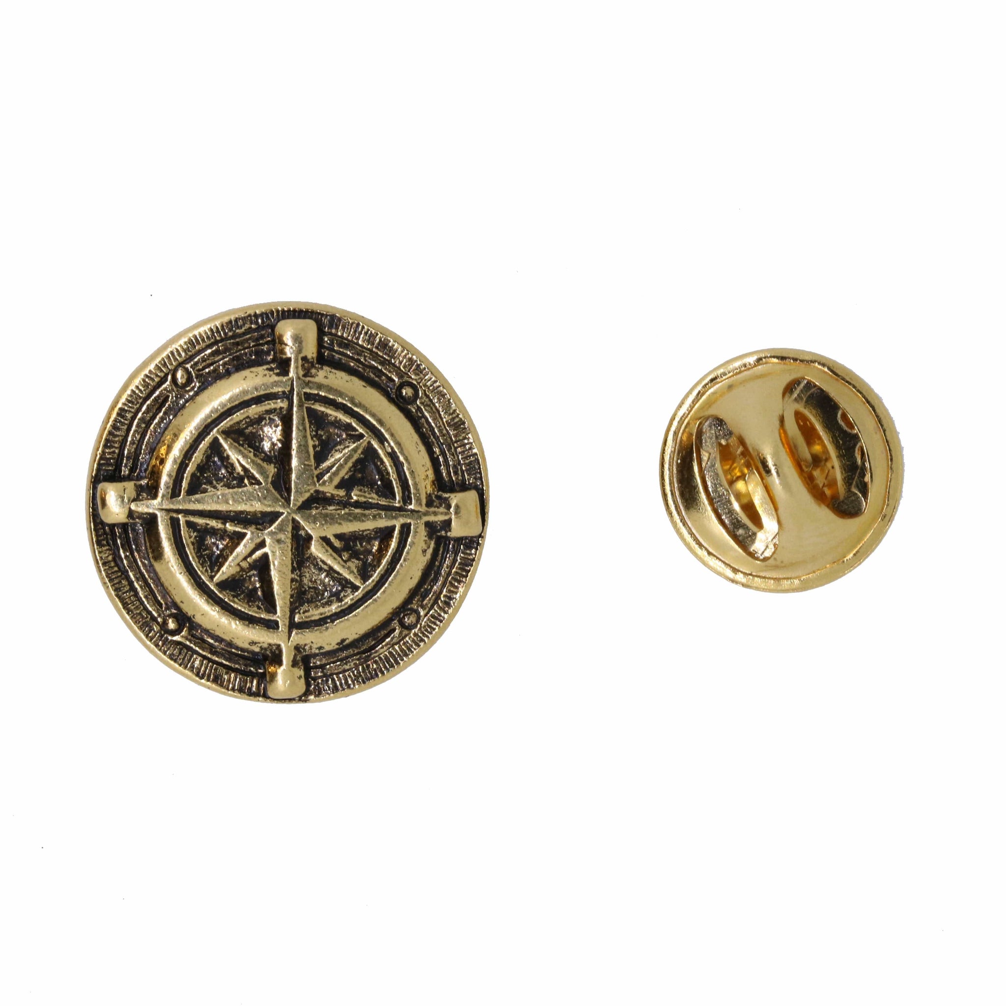 Compass Rose Gold Lapel Pin – lapelpinplanet