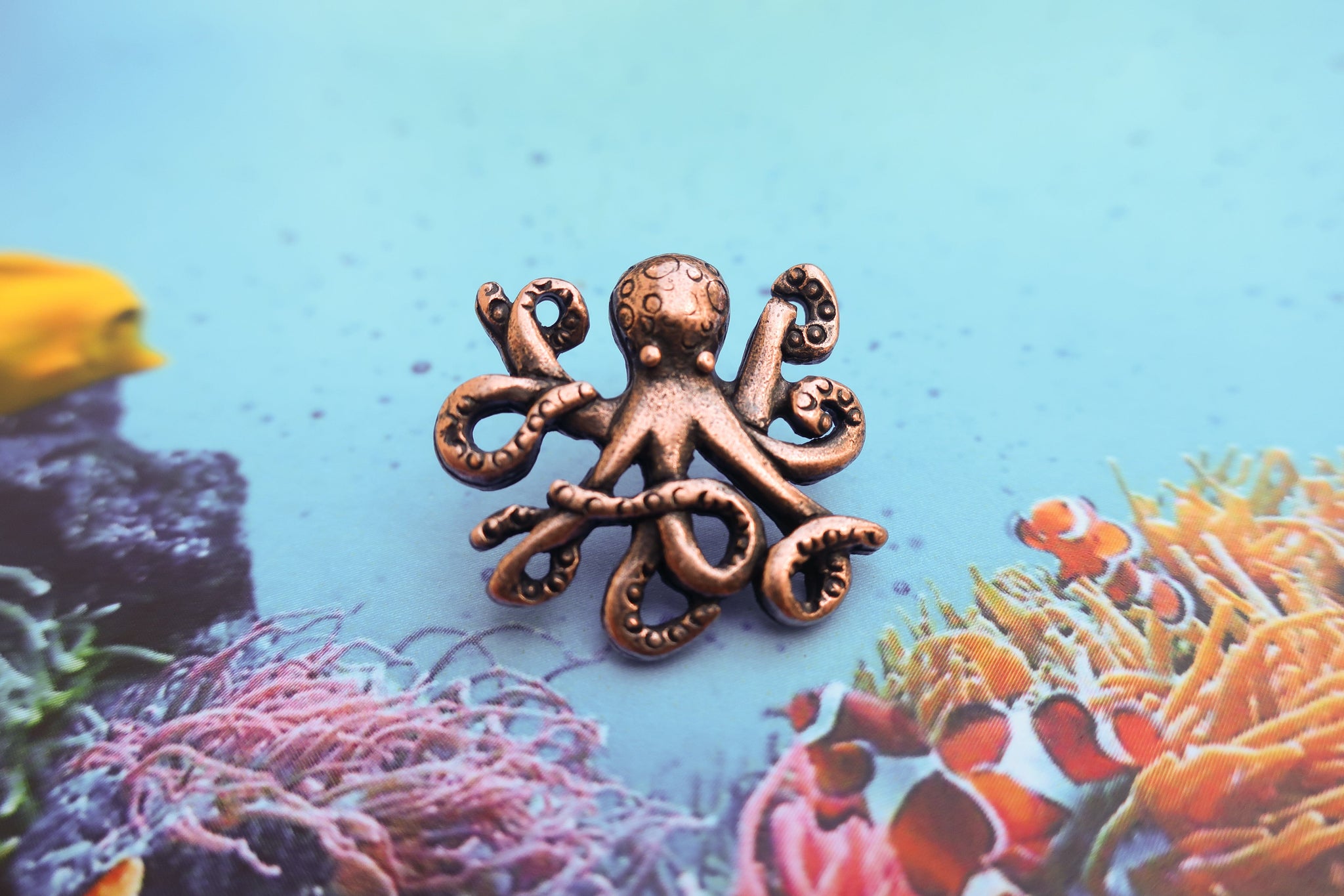 Octopus Copper Lapel Pin – lapelpinplanet
