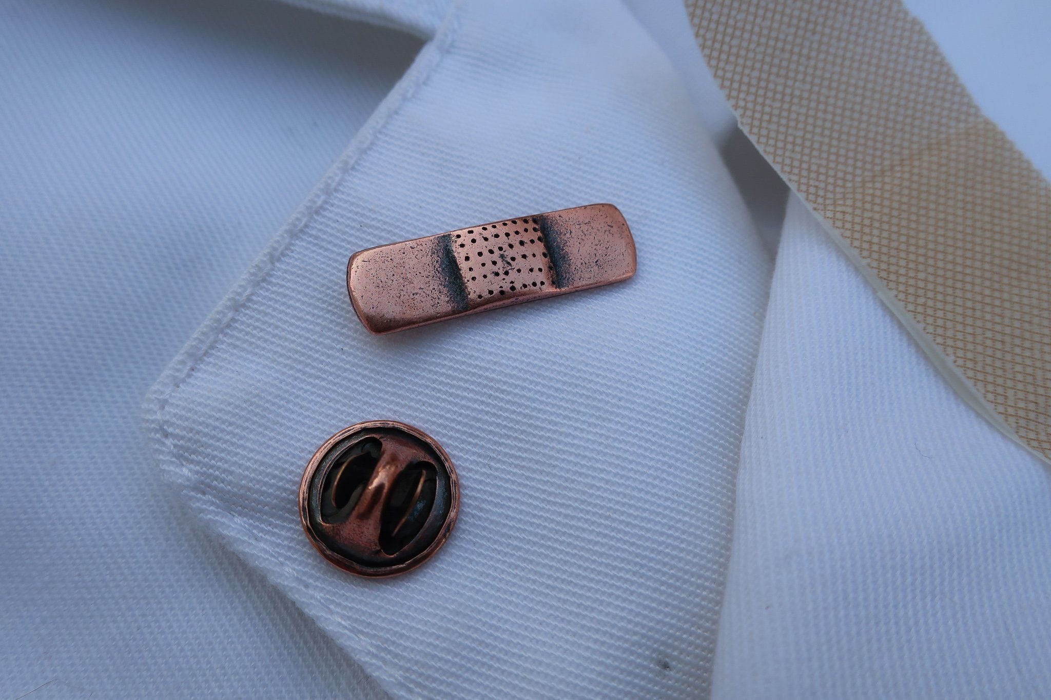 Band-Aid Copper Lapel Pin - Healing with Style | Lapel Pin Planet ...