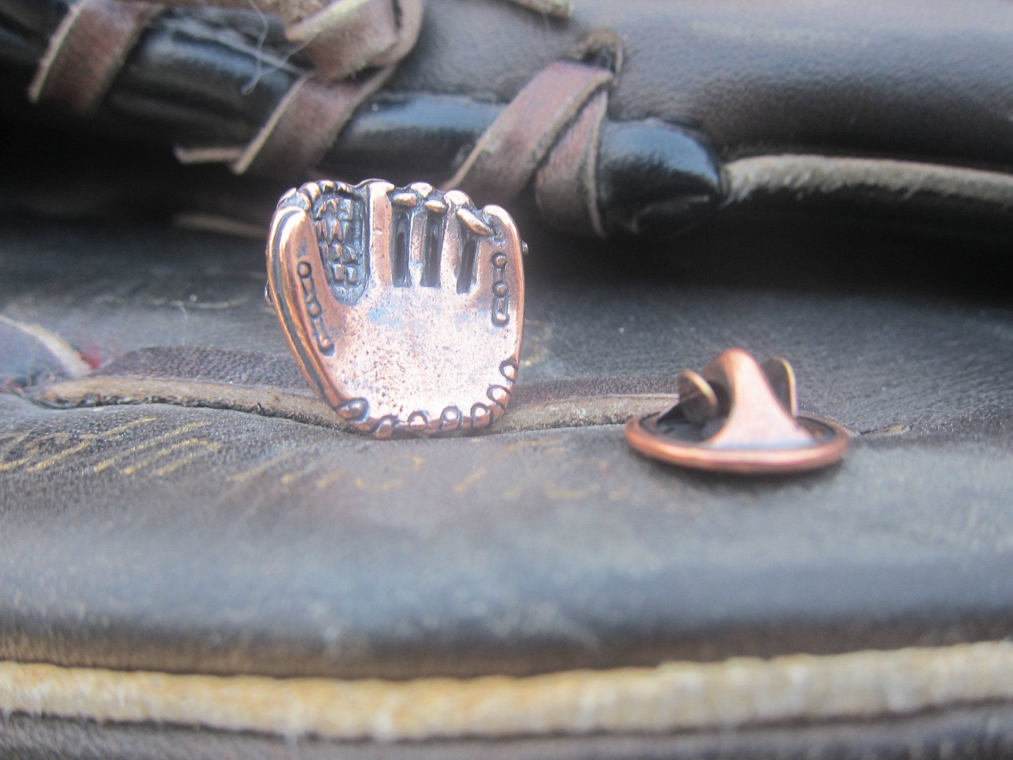 Baseball Glove Copper Lapel Pin - Score Big with Style | Lapel Pin ...