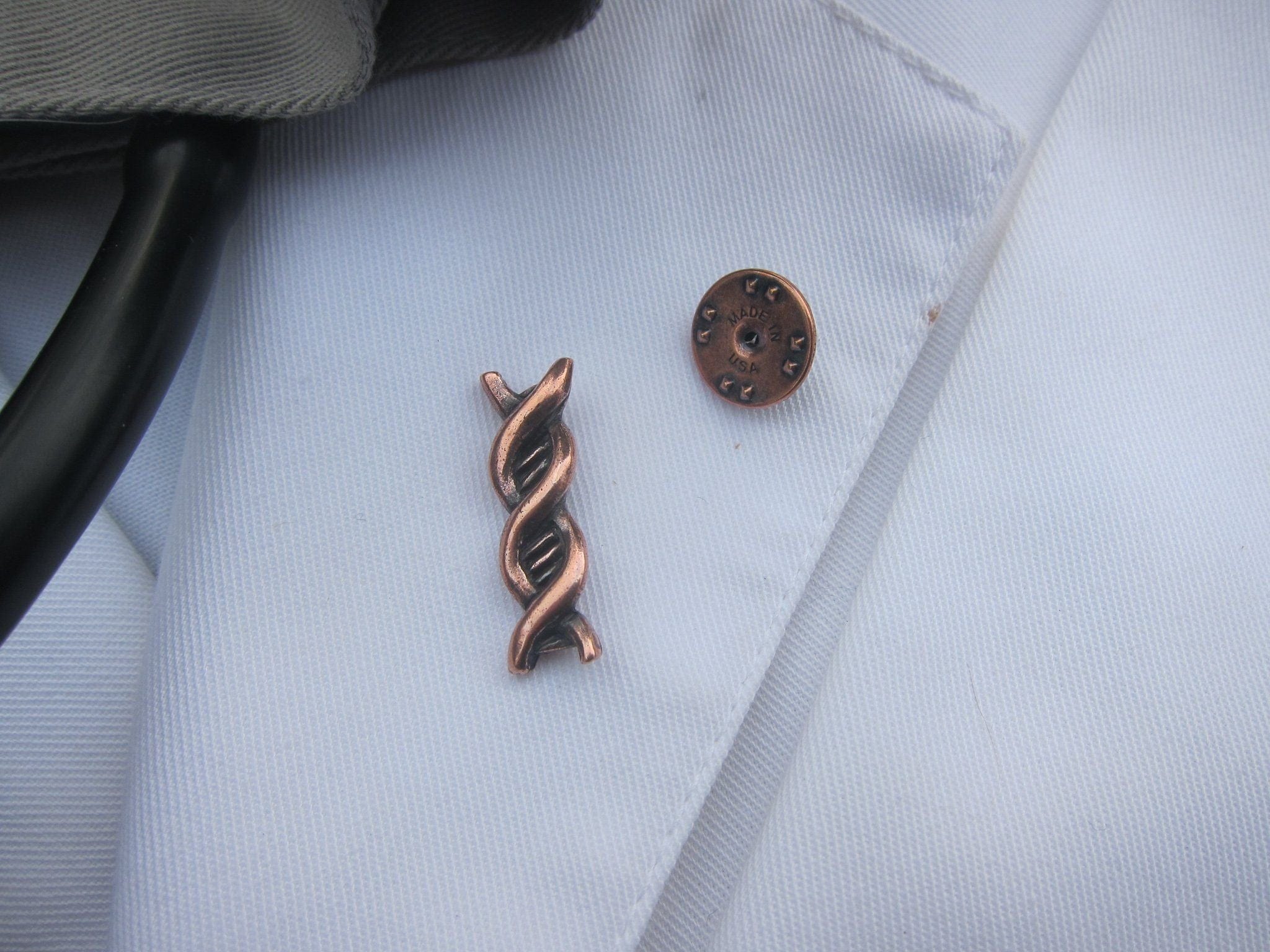 DNA Copper Lapel Pin – lapelpinplanet