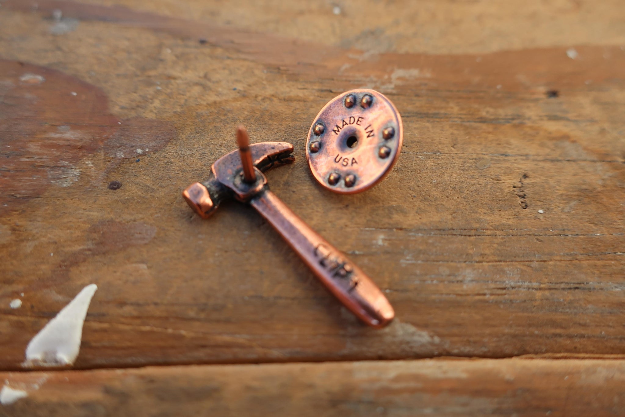 Hammer Copper Lapel Pin – lapelpinplanet
