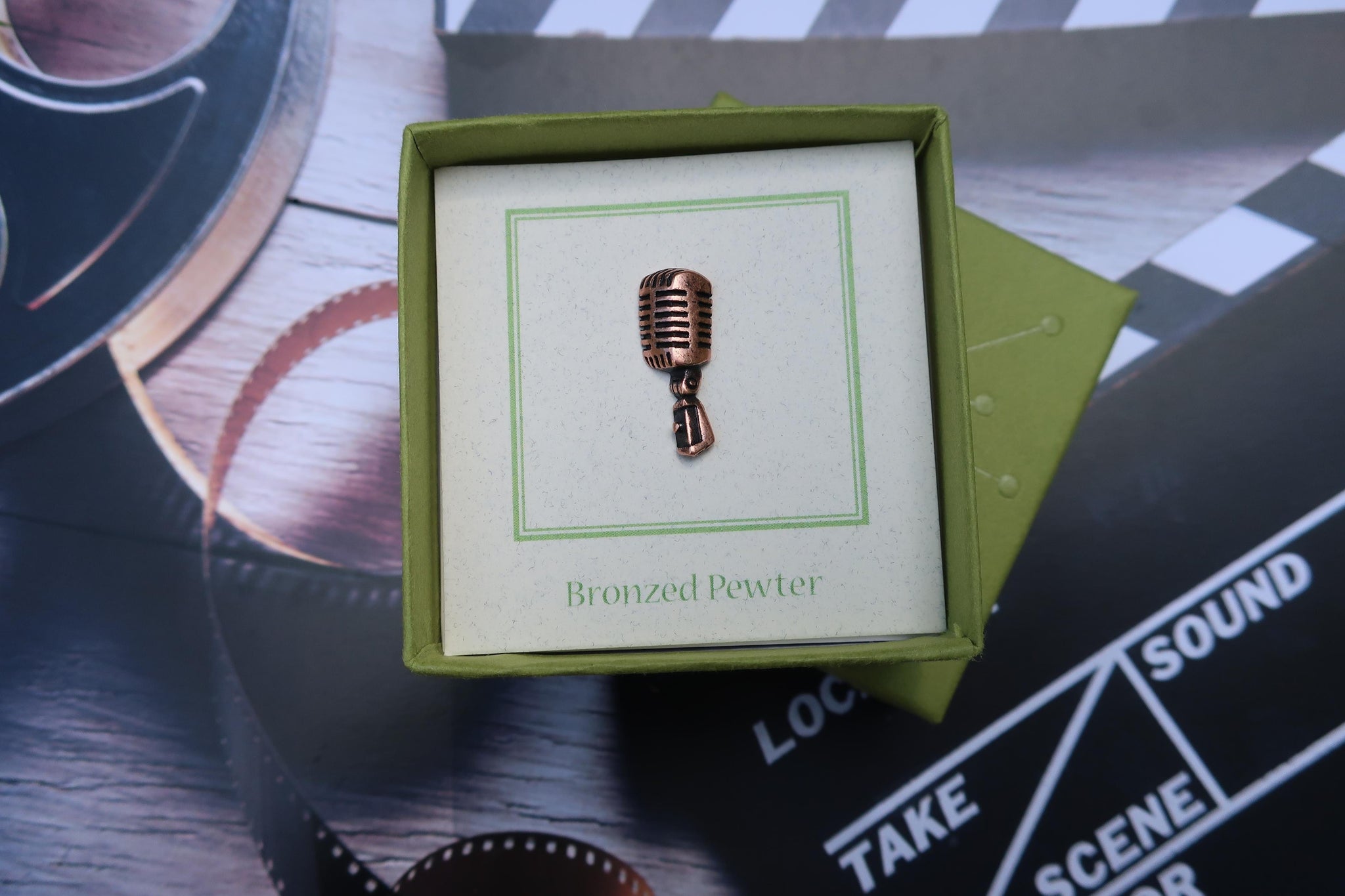 Microphone Copper Lapel Pin – lapelpinplanet