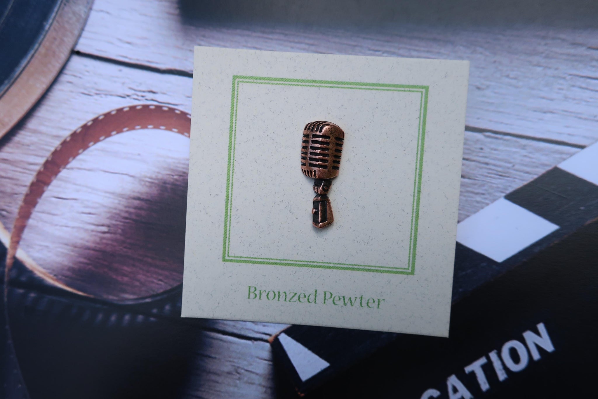 Microphone Copper Lapel Pin – lapelpinplanet