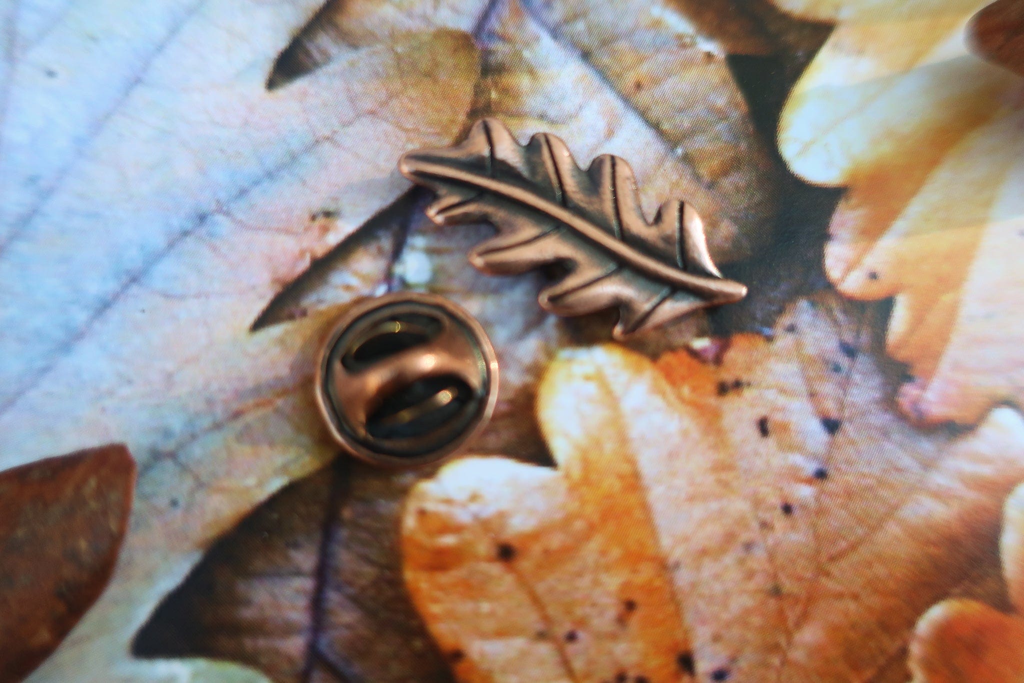 Oak Leaf Copper Lapel Pin – lapelpinplanet