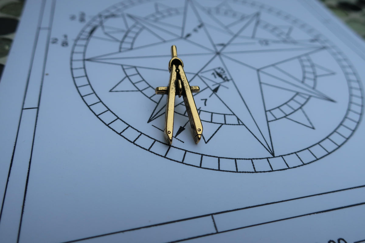 Engineering Compass Gold Lapel Pin – lapelpinplanet