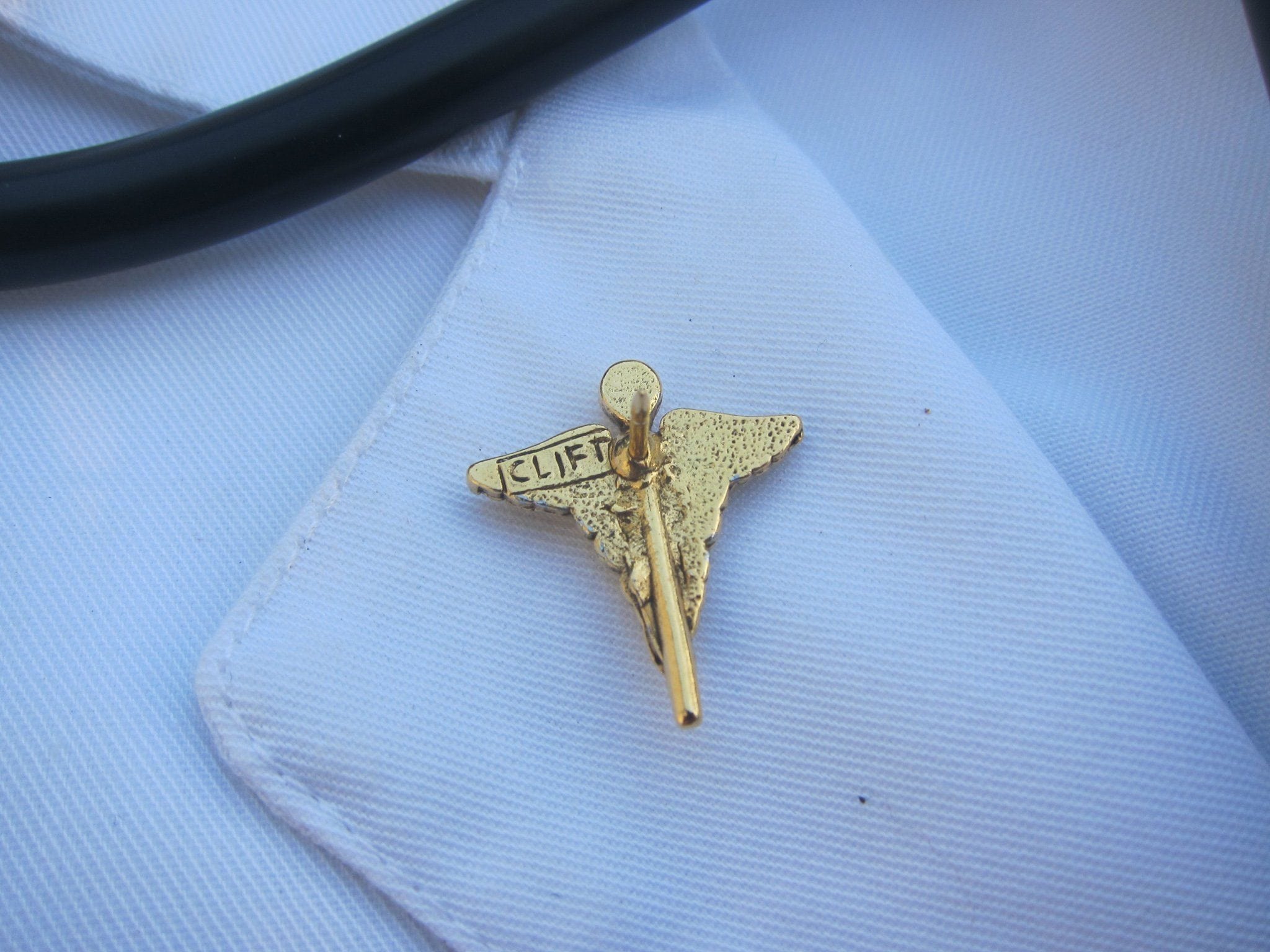 Caduceus Gold Lapel Pin | Lapel Pin Planet – lapelpinplanet
