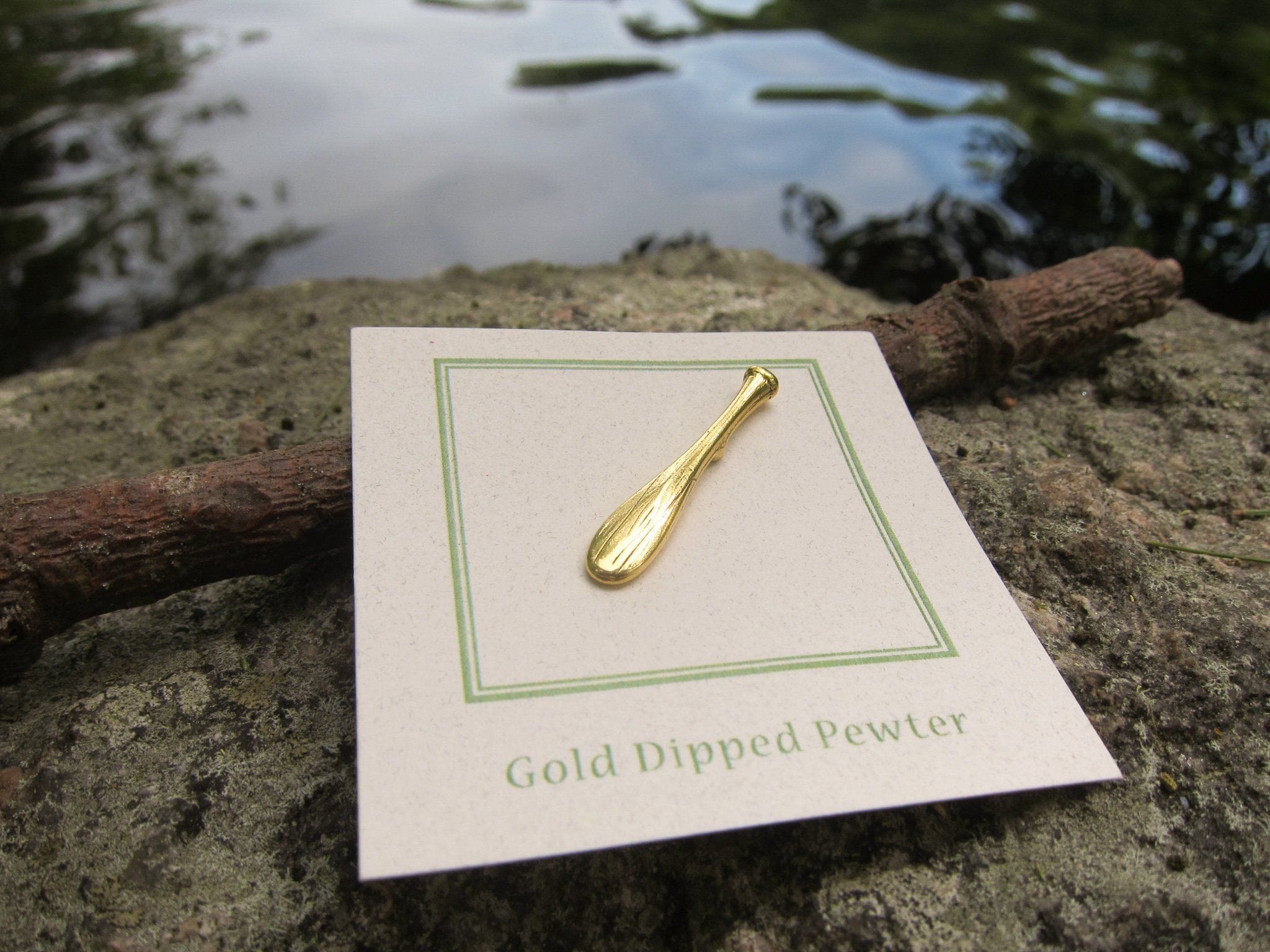 Canoe Paddle Gold Lapel Pin | Lapel Pin Planet – lapelpinplanet