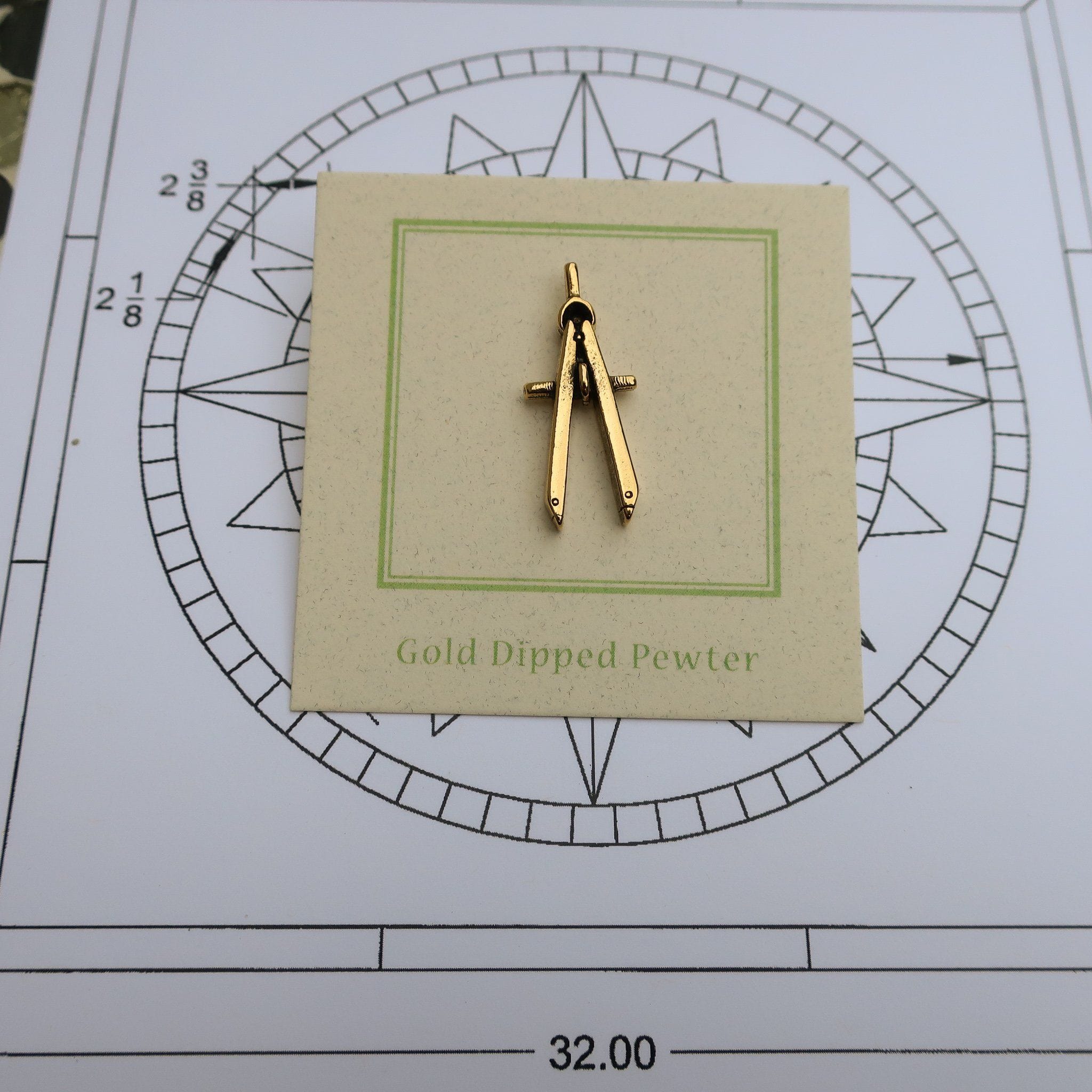 Engineering Compass Gold Lapel Pin – lapelpinplanet