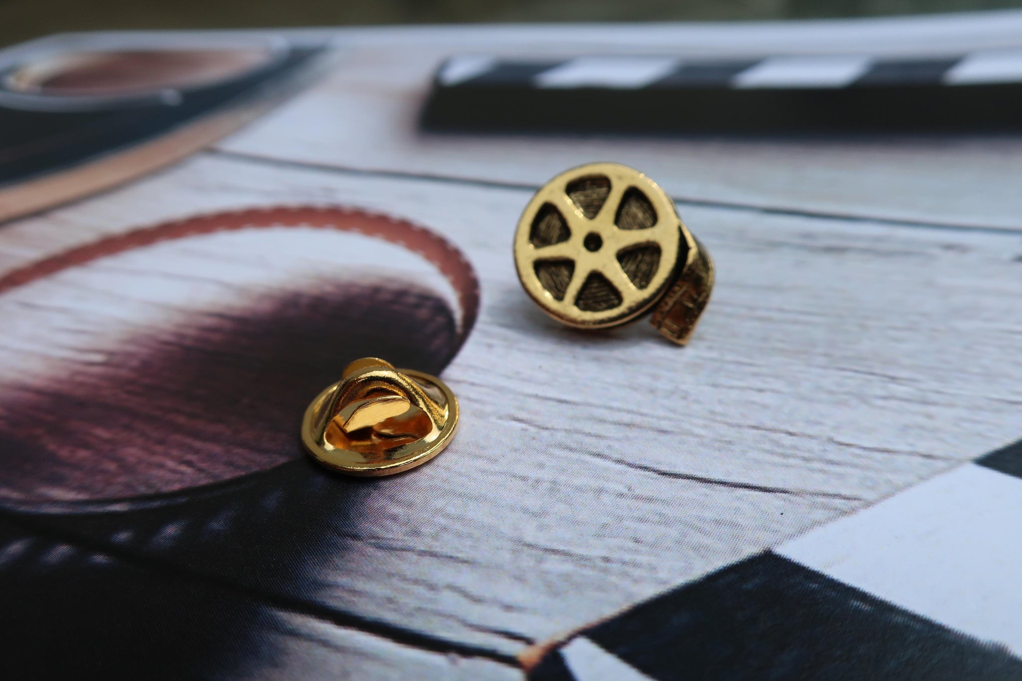 Film Reel Gold Lapel Pin – lapelpinplanet