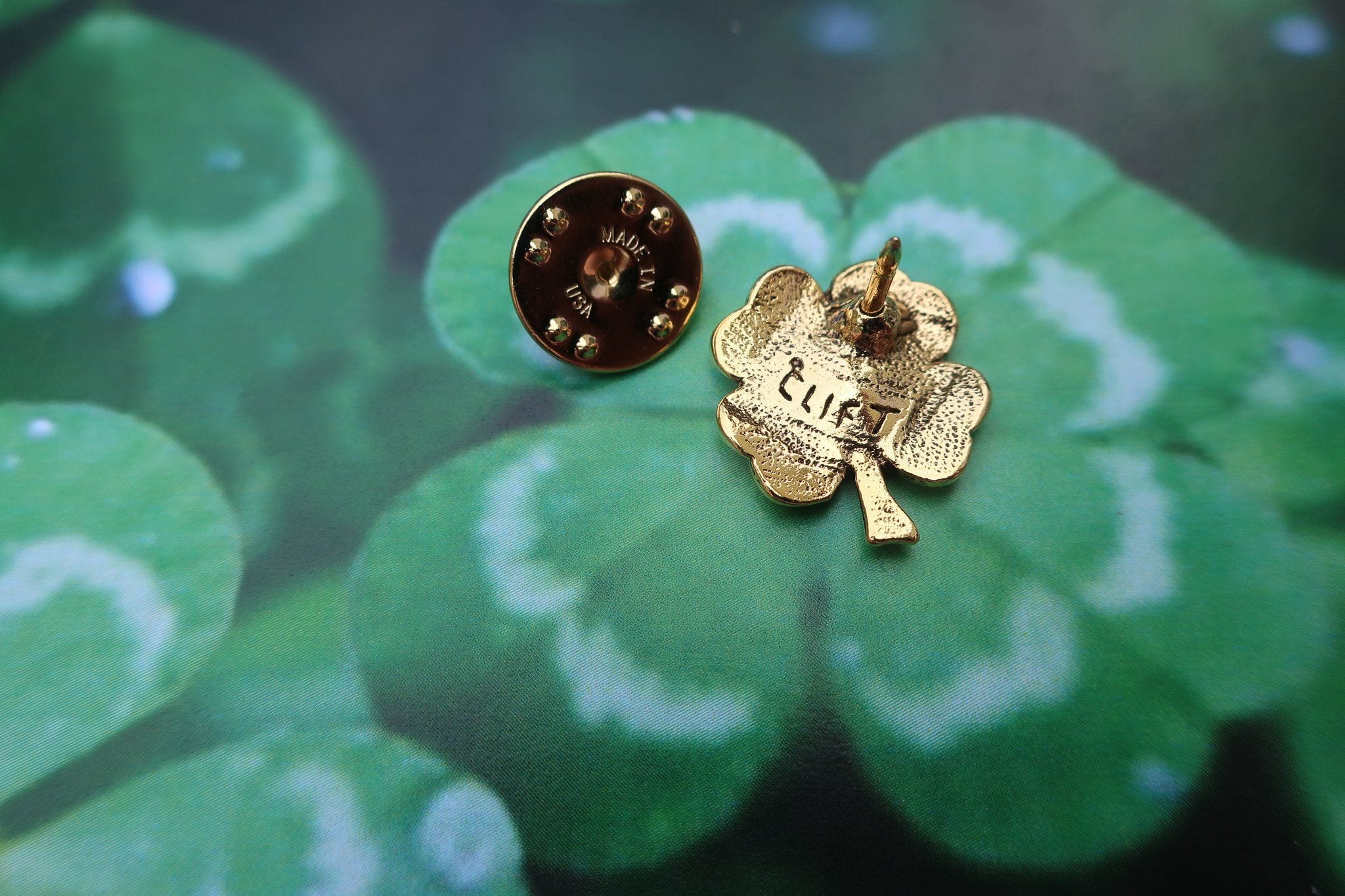 Four Leaf Clover Gold Lapel Pin – lapelpinplanet