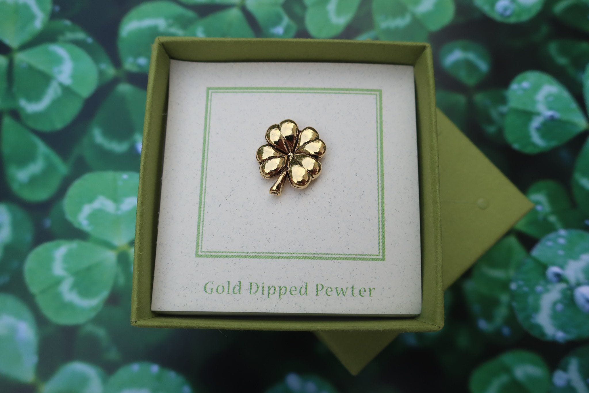 Four Leaf Clover Gold Lapel Pin – lapelpinplanet