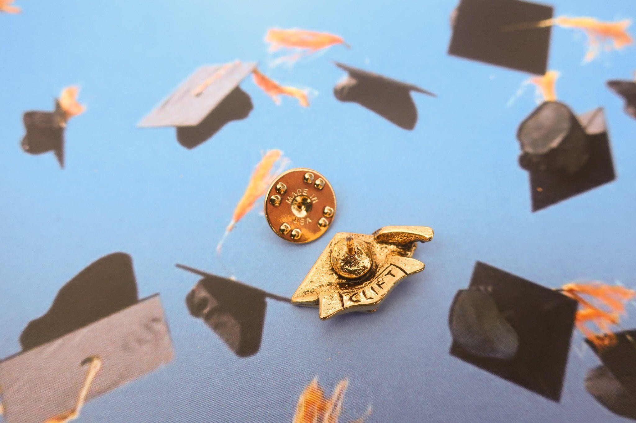 Graduation Cap Gold Lapel Pin – lapelpinplanet