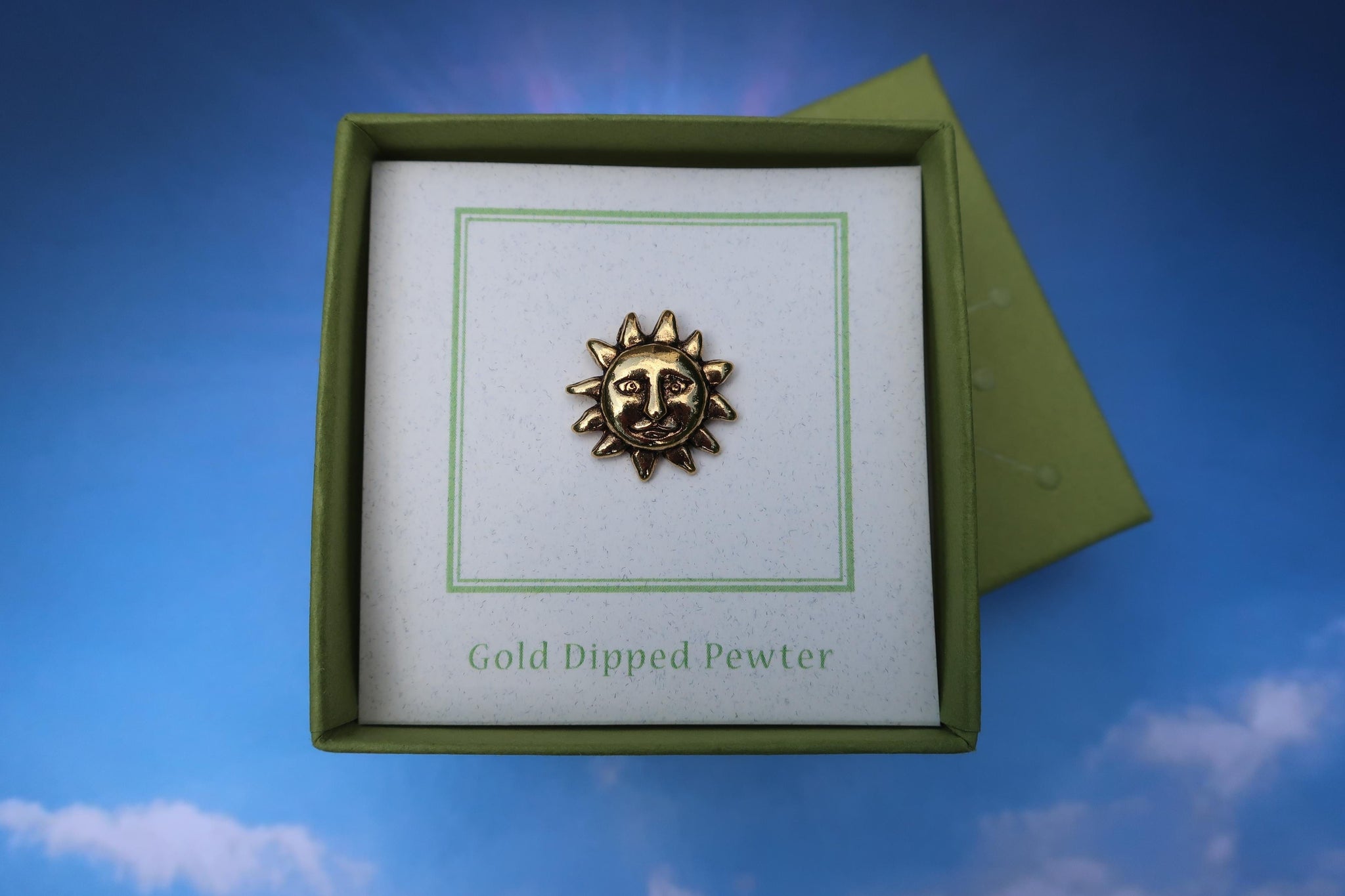 Sun Face Gold Lapel Pin – lapelpinplanet