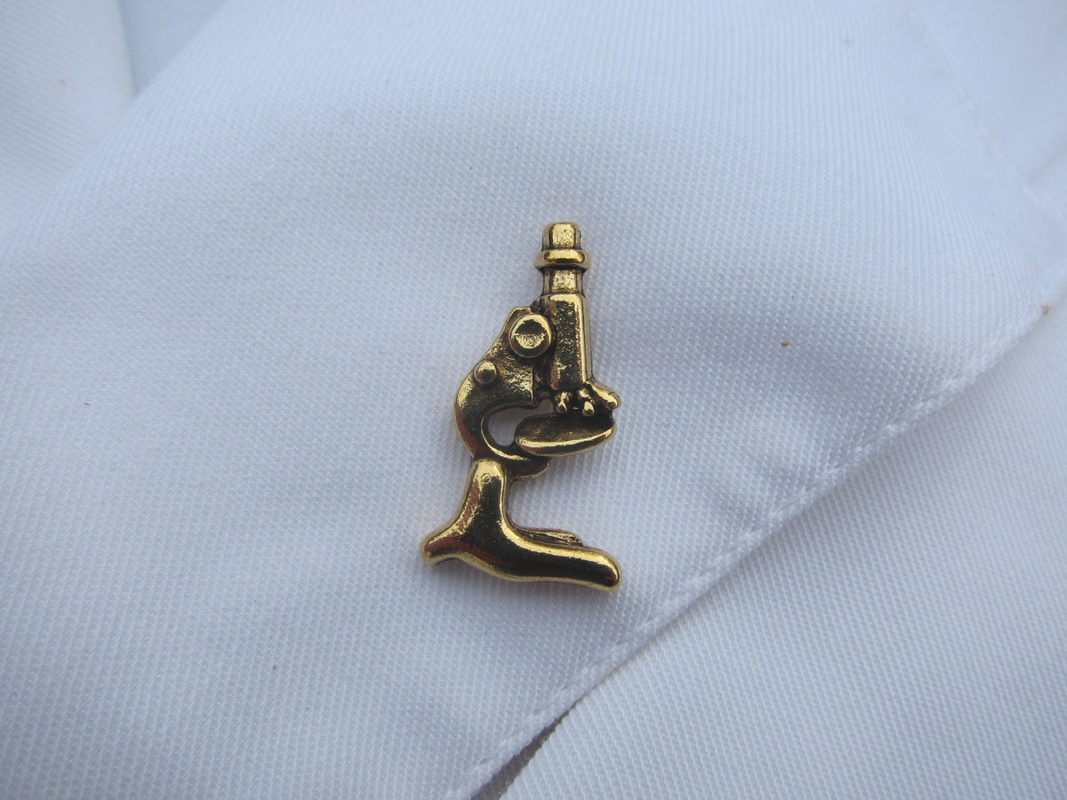 Microscope Gold Lapel Pin – lapelpinplanet